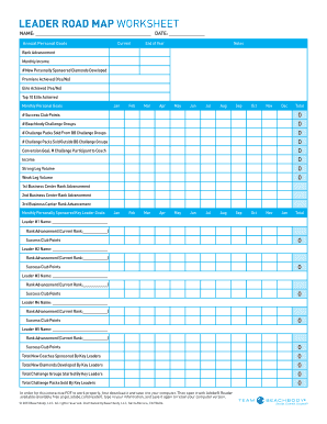 Fillable Online Leader road map Worksheet - duffitness.com Fax Email ...
