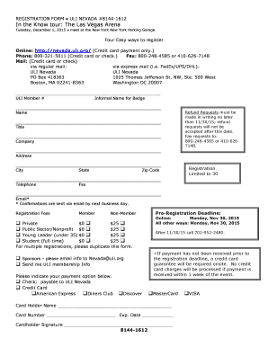 Fillable Online nevada uli ATION FORM In the Know tour: The Las Vegas Arena Fax Email Print ...