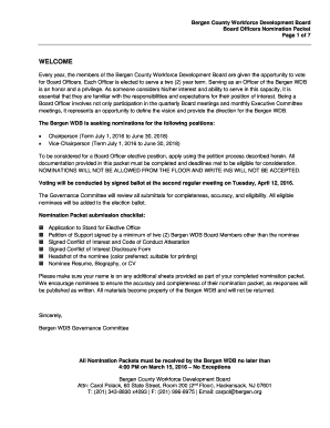 Fillable Online Bergen County Workforce Development Board Board ...