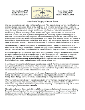 Fillable Online Anesthesia/Surgery Consent Form Fax Email Print - pdfFiller