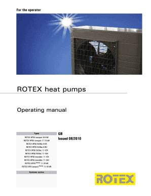 Fillable Online ROTEX heat pumps Fax Email Print - pdfFiller