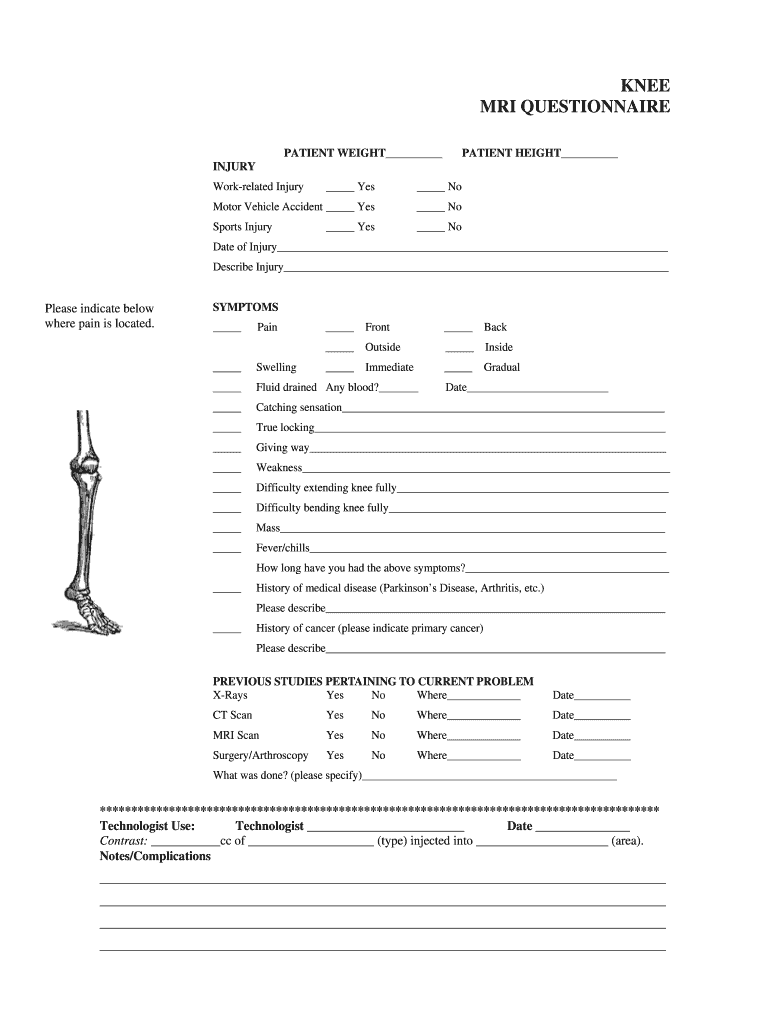 Fillable Online premiermedicalimaging PATIENT WEIGHT PATIENT HEIGHT ...