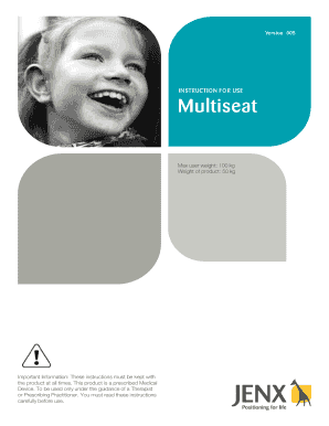 Fillable Online INSTRUCTION FOR USE Multiseat - jenx.com Fax Email ...
