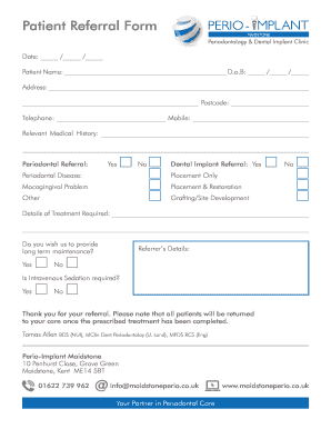 Fillable Online maidstoneperio co Patient Referral Form - Perio-Implant ...