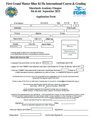 Fillable Online ace-taekwondo org First Grand Master Rhee Ki Ha ...