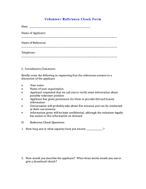 Fillable Online Volunteer reference check form - BC Touring Council Fax ...