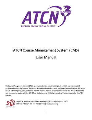 Fillable Online atcnnurses ATCN Course Management System (CMS) User ...