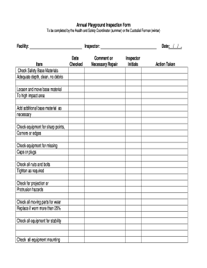 Fillable Online educatorseyes Annual Playground Inspection Form To be ...