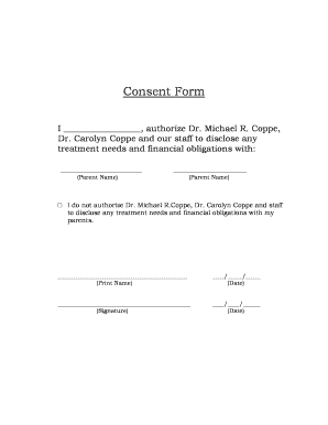 Fillable Online 18 Consent Form - Dr Coppe Fax Email Print - pdfFiller