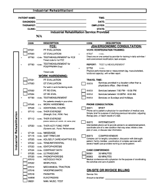 Fillable Online occupro Industrial Rehabilitation Service Provided Fax ...
