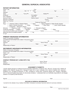 Fillable Online GSA Form 6 Patient Info.indd Fax Email Print - pdfFiller
