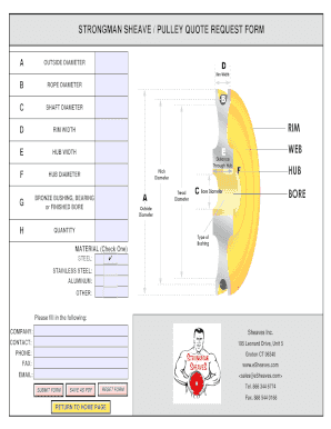 Fillable Online STRONGMAN SHEAVE / PULLEY QUOTE REQUEST FORM Fax Email ...