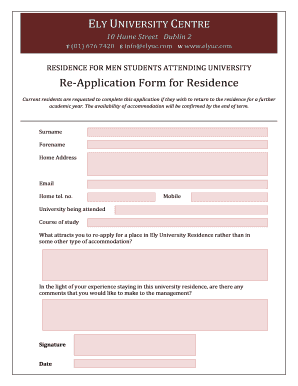 Fillable Online Ely Re-Application Form-Fill Fax Email Print - pdfFiller