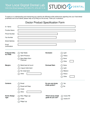 Fillable Online Your Local Digital Dental Lab - Studio 2 Dental Fax ...