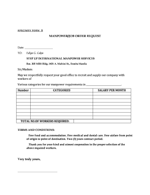 Fillable Online MANPOWER/JOB ORDER REQUEST - stepupmanpower.com Fax ...