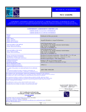 Fillable Online CONFORMITY ASSESSMENT CERTIFICATE ISSUED BY A ...