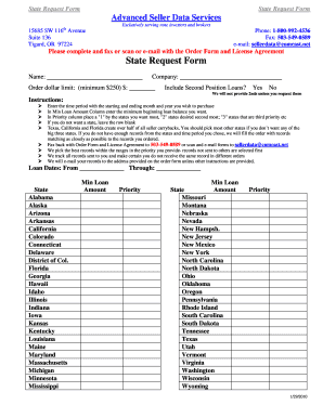 Fillable Online State Request Form. State Request Form Fax Email Print ...