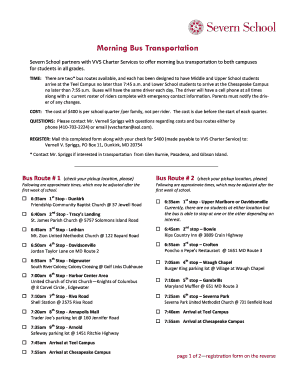 Fillable Online Morning Bus Transportation Fax Email Print - pdfFiller