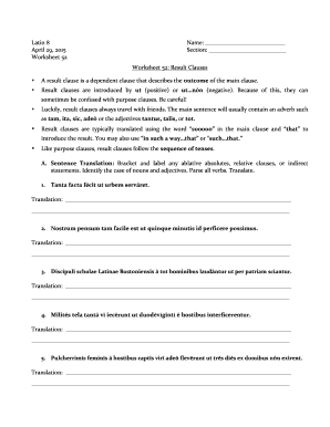 Fillable Online Worksheet 52 Result Clauses.doc Fax Email Print - pdfFiller