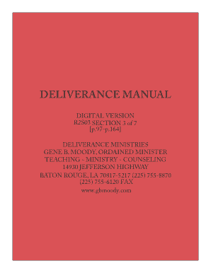 Fillable Online DELIVERANCE MANUAL Fax Email Print - pdfFiller