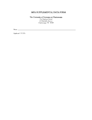 Fillable Online utc MPA SUPPLEMENTAL DATA FORM Fax Email Print - pdfFiller