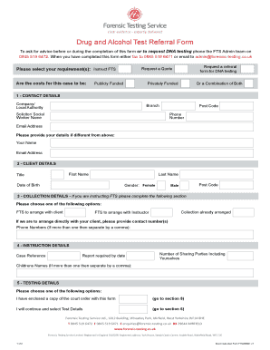 Fillable Online forensic-testing co Drug and Alcohol Test Referral Form ...