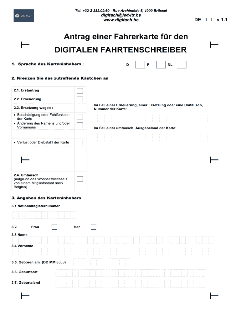 Fillable Online Tacho DE Driver Request 1.1.doc Fax Email Print - pdfFiller