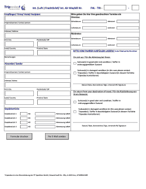 Fillable Online Int. (Luft-) Frachtbrief/ Int. Air Waybill Nr. FHL ...