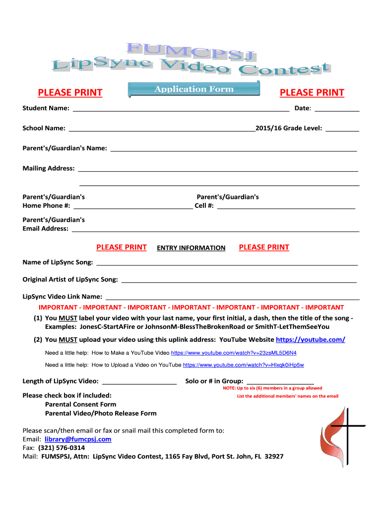 Fillable Online PLEASE PRINT PLEASE PRINT Application Form Fax Email ...