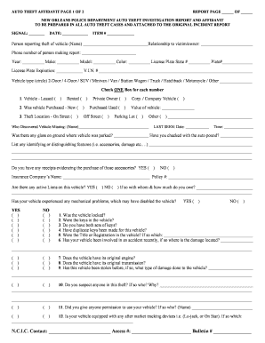Fillable Online AUTO THEFT AFFIVAVIT FORM DRAFT 9 - kennernotary.com ...