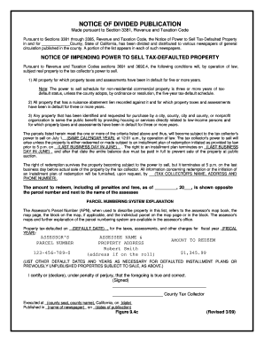 Fillable Online sco ca NOTICE OF CURRENT PROPERTY TAXES DUE Fax Email ...