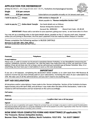 Fillable Online yas org RAS Membership Form - yas org Fax Email Print ...