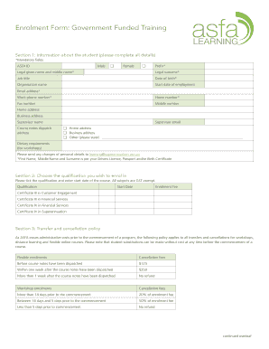 Fillable Online superannuation asn Enrolment Form: Government Funded ...