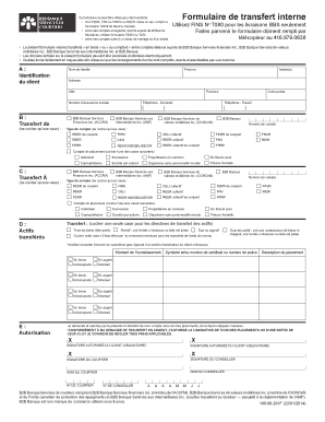 Fillable Online Formulaire de transfert interne - B2B Banque Fax Email ...
