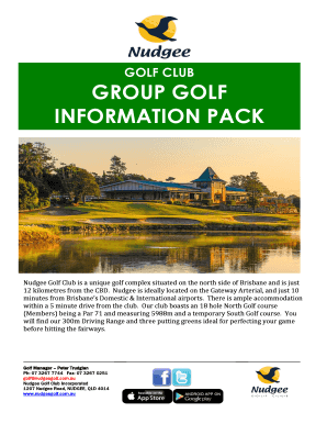 Fillable Online INFORMATION PACK GOLF CLUB GROUP GOLF INFORMATION PACK ...