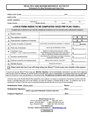 Fillable Online Ortho Claim Form 10.23.09.doc Fax Email Print - pdfFiller