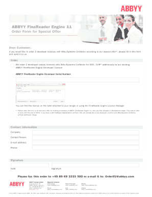 Fillable Online abbyy ABBYY FineReader Engine Wibu Form Fax Email Print ...