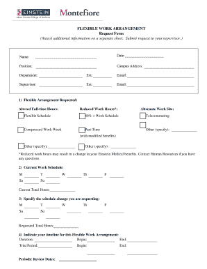 Fillable Online einstein yu FLEXIBLE WORK ARRANGEMENT Fax Email Print ...