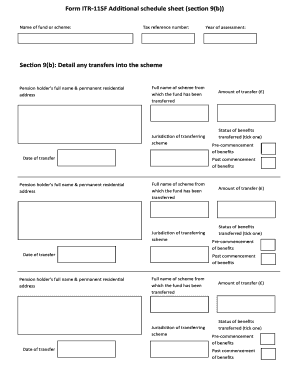 Fillable Online Form ITR-11SF Additional schedule sheet (section 9(b ...