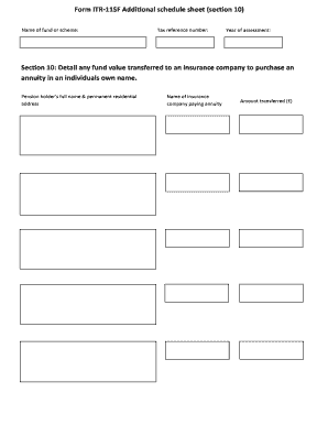 Fillable Online Form ITR-11SF Additional schedule sheet (section 10) Fax Email Print - pdfFiller