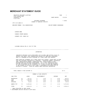 Fillable Online MERCHANT STATEMENT GUIDE Fax Email Print - pdfFiller