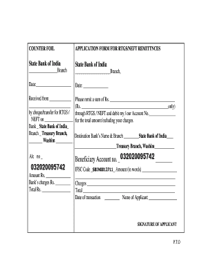 Fillable Online RTGS and NEFT Appl Form Fax Email Print - pdfFiller