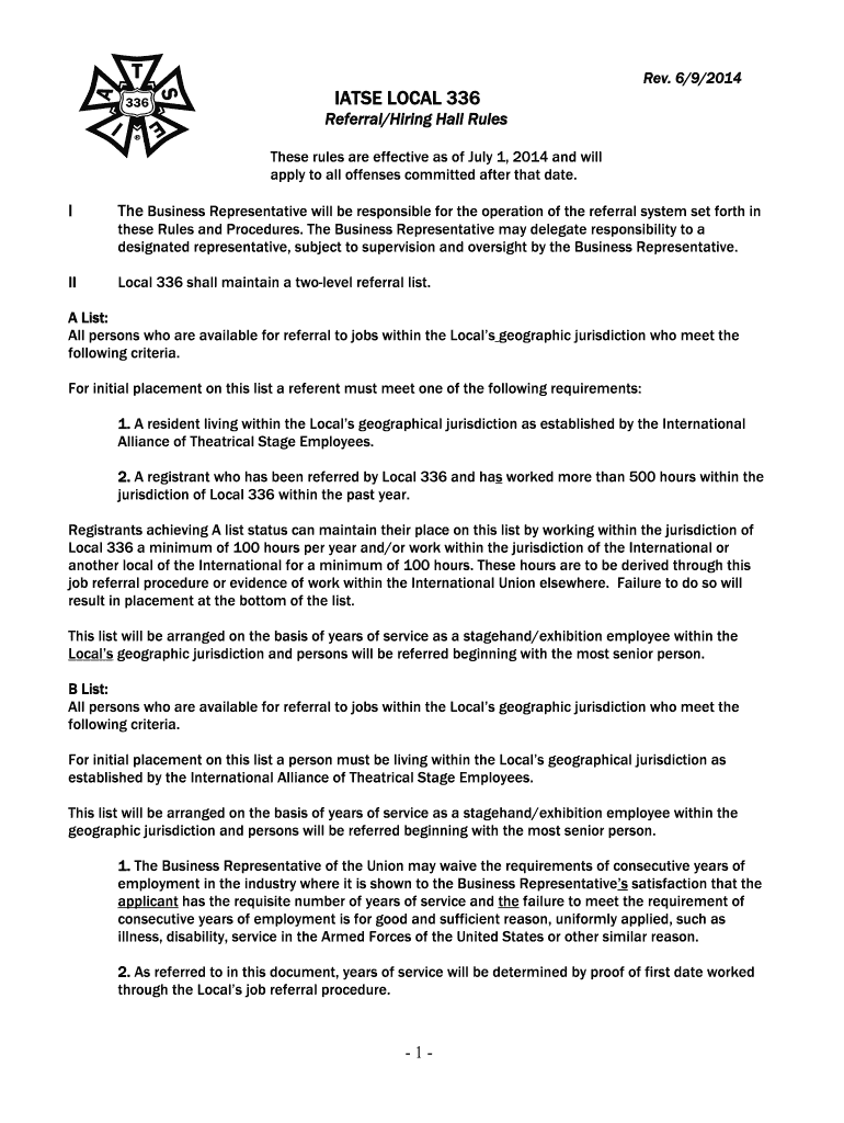 Fillable Online IATSE LOCAL 336 Fax Email Print - pdfFiller