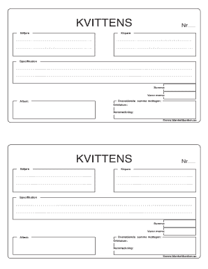 Fillable Online KVITTENS KVITTENS S ljare S ljare K pare K pare ...