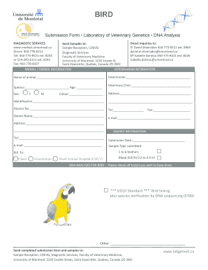 Fillable Online labgenvet Submission Form Laboratory of Veterinary ...