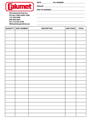 Fillable Online DAte P.O. NuMBer DeAler ShIP tO ADDreSS 505 Industrial ...