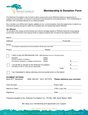 Fillable Online rottnestfoundation org Membership & Donation Form - rottnestfoundation.org.au ...