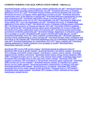 Fillable Online 120e14e LIMPOPO NURSING COLLEGE APPLICATION FORMS. LIMPOPO NURSING COLLEGE ...