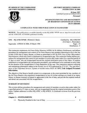 Fillable Online BY ORDER OF THE COMMANDER AIR FORCE RESERVE COMMAND AIR ...