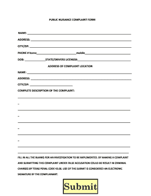 Fillable Online PUBLIC NUISANCE COMPLAINT FORM - tools.cira.state ...